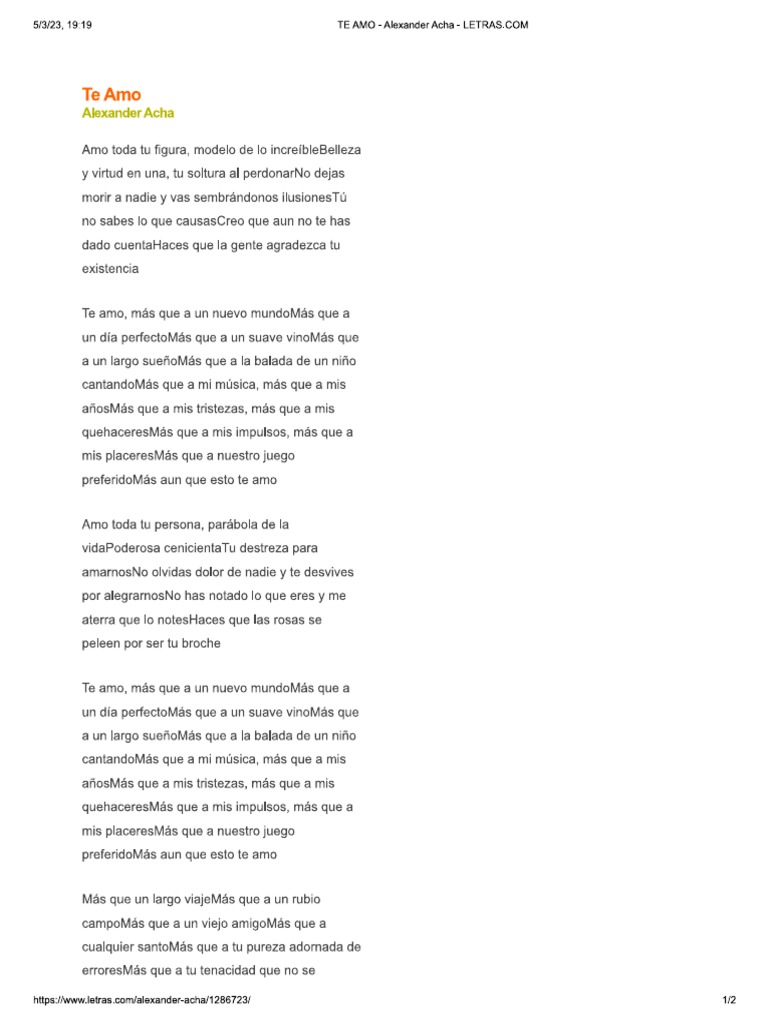 Te Amo - Alexander Acha PDF | PDF