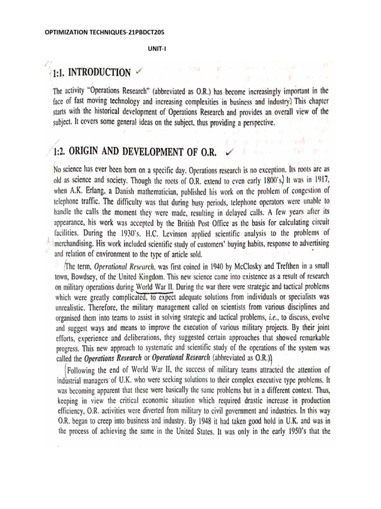 Ot (Unit I) | PDF | Profit (Economics) | Linear Programming