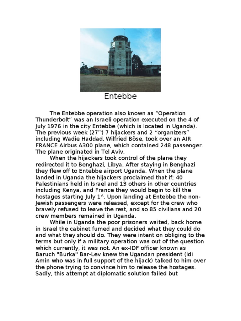 Operation Entebbe | PDF | Military Science | Conflicts
