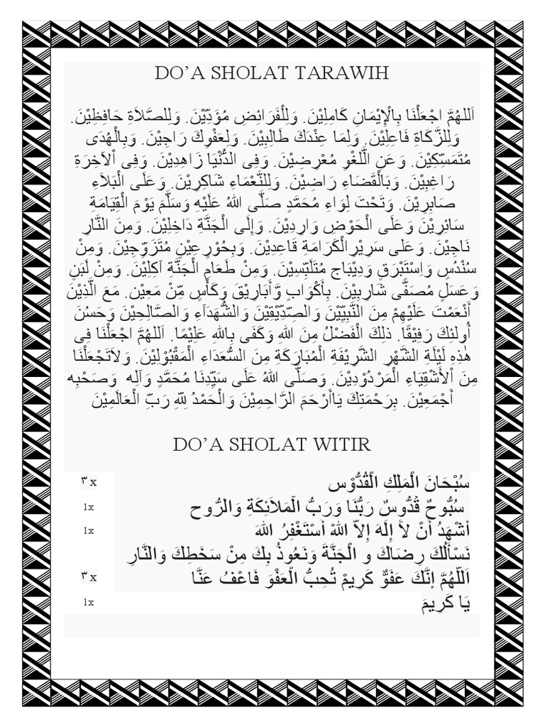 dOA TARAWIH | PDF