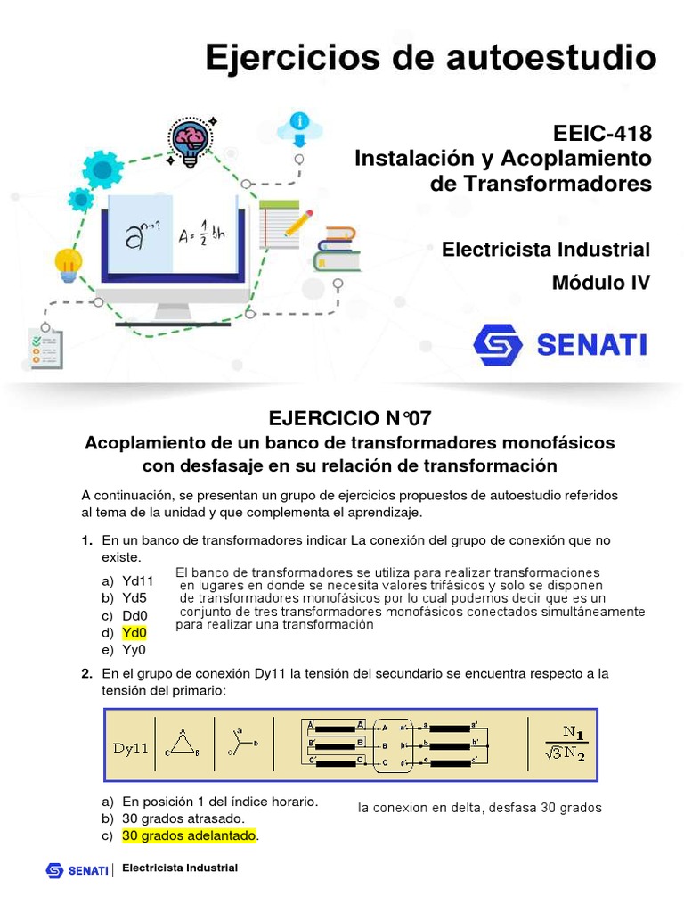 Conexiones de Transformadores Yd11 | PDF | Transformador | Electricidad