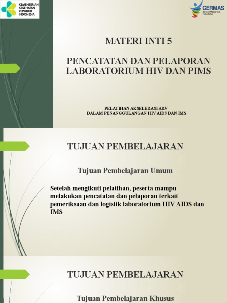 Pencatatan Dan Pelaporan Laboratorium - Pelatihan Akeselerasi ARV-asli ...