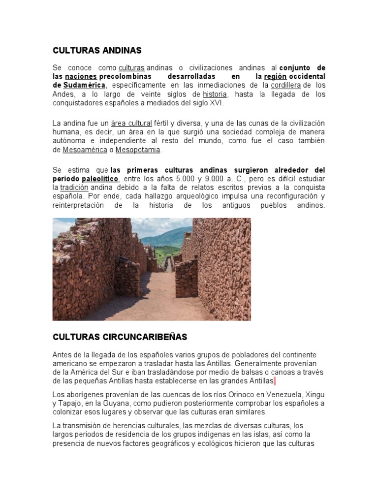 Culturas Andinas y su Desarrollo Histórico | PDF | Agricultura | Américas