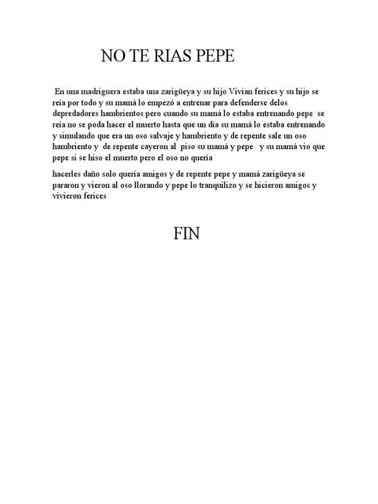 No Te Rias Pepe | PDF