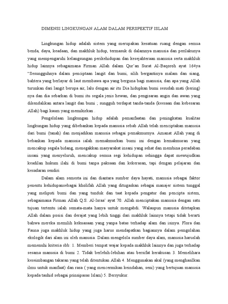 LINGKUNGAN ALAM ISLAM | PDF