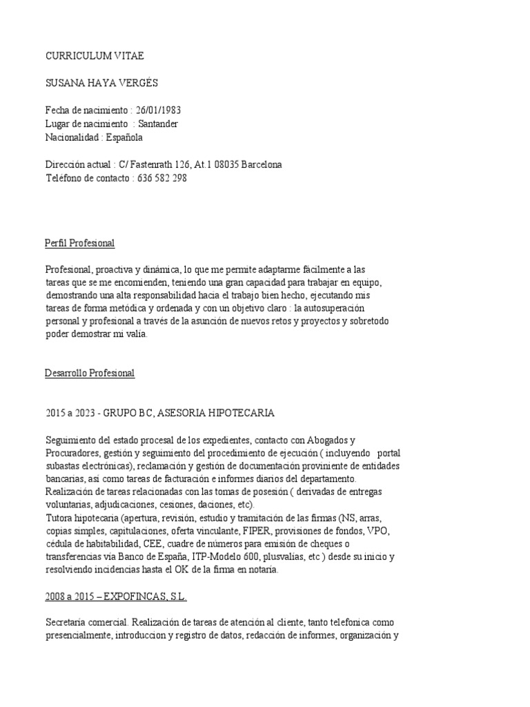CV Susana Haya | PDF | Business | Microsoft