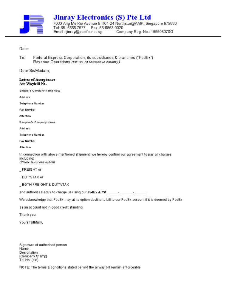 FedEx - LOA | PDF | Business | Law