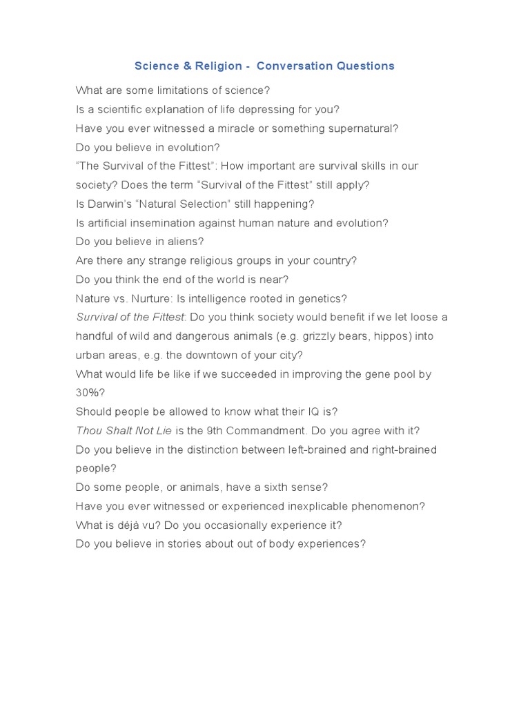 Conversation Questions | PDF