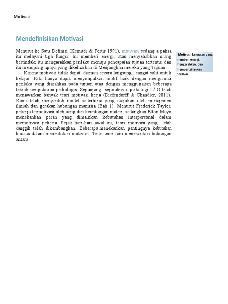 Bab 8 Motivasi | PDF