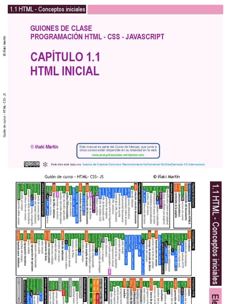 Guion_de_curso_HTML_CSS_Inaki_Martin_CUR | PDF | Hipervínculo | HTML