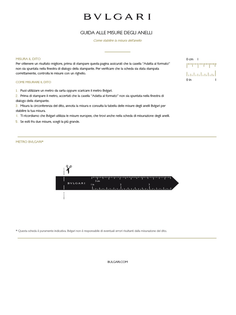Bulgari Ring Tape Measure It Kzv8hu | PDF
