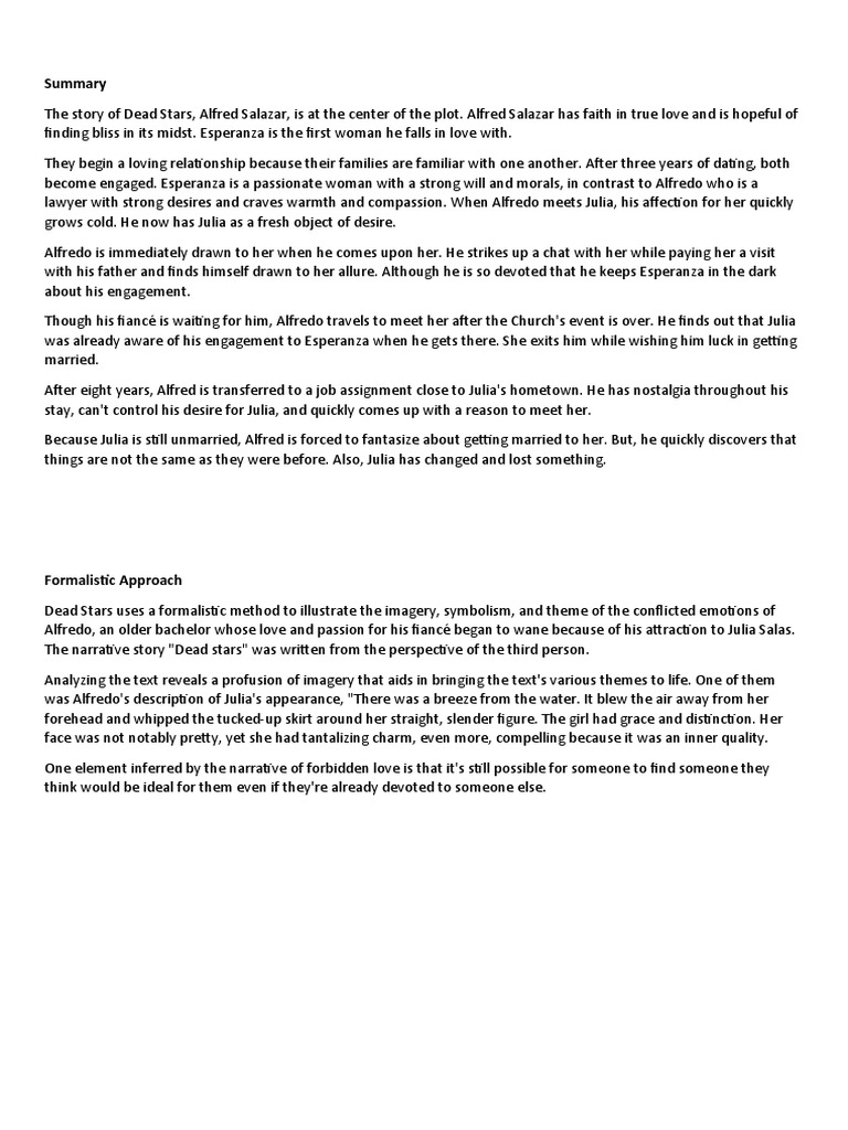 Dead Stars Summary | PDF | Love Dead Stars Summary | PDF | Love