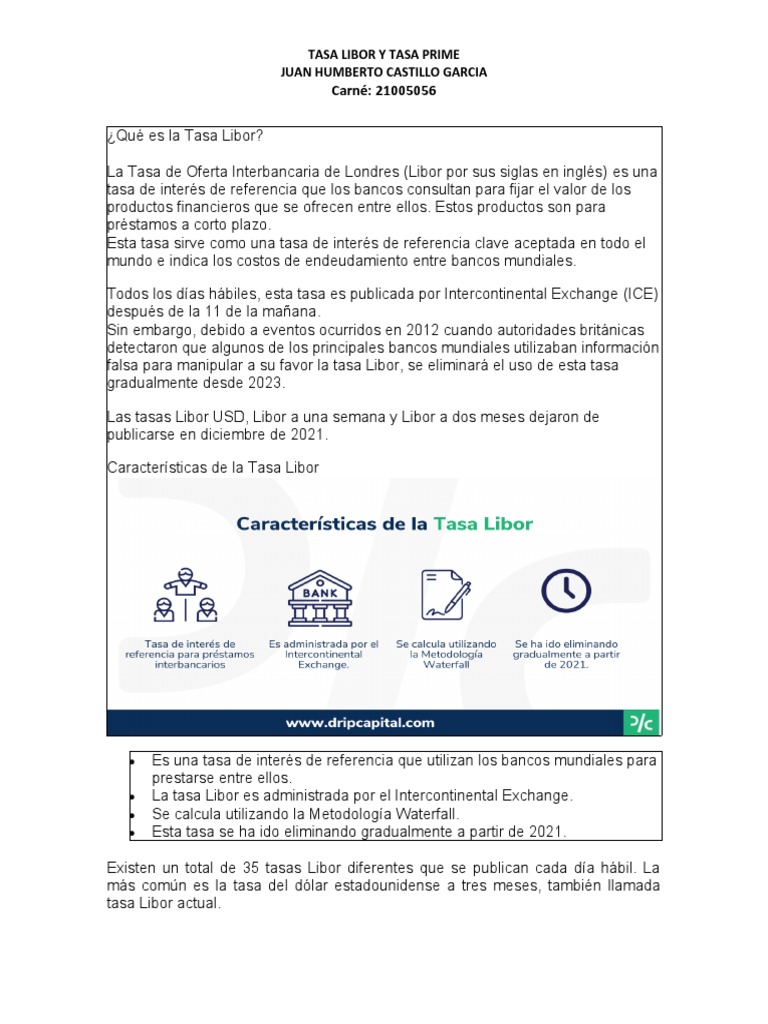 Tasa Libor y Tasa Prime | PDF | Libor | Bancos