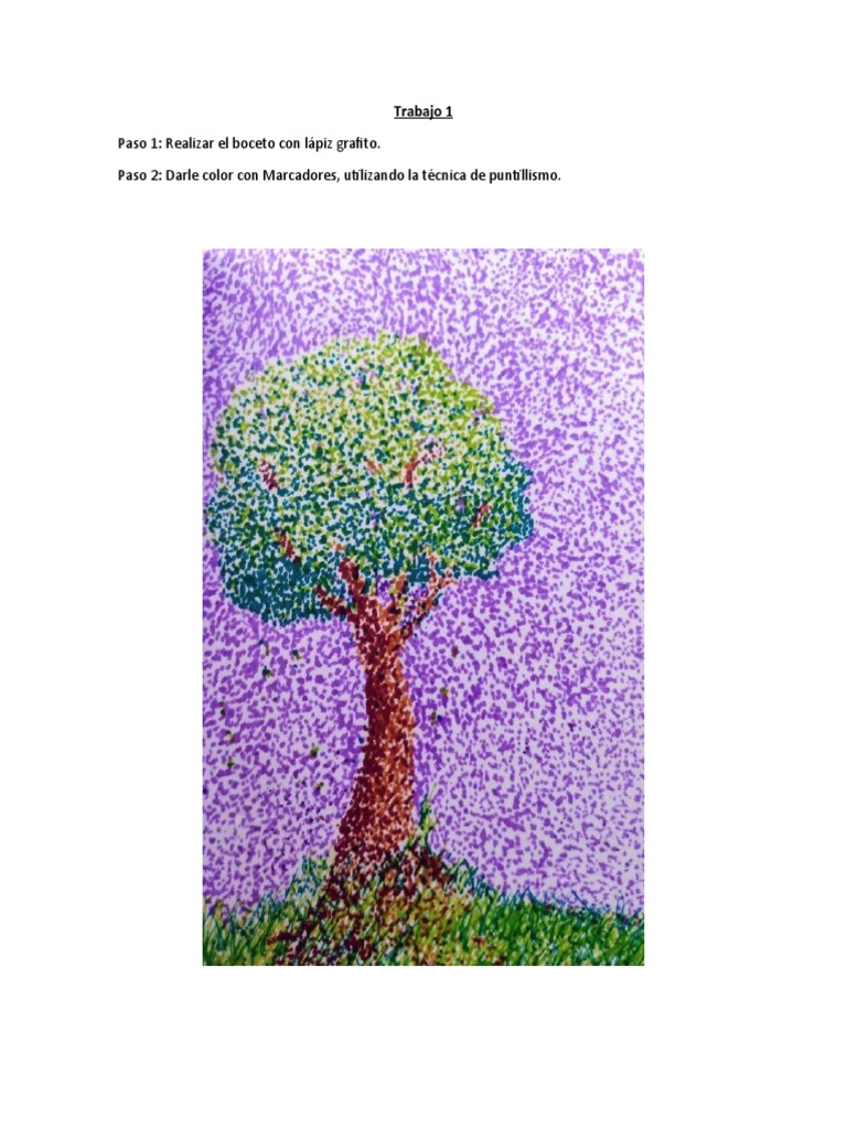 Realizar boceto y pintar con puntillismo | PDF