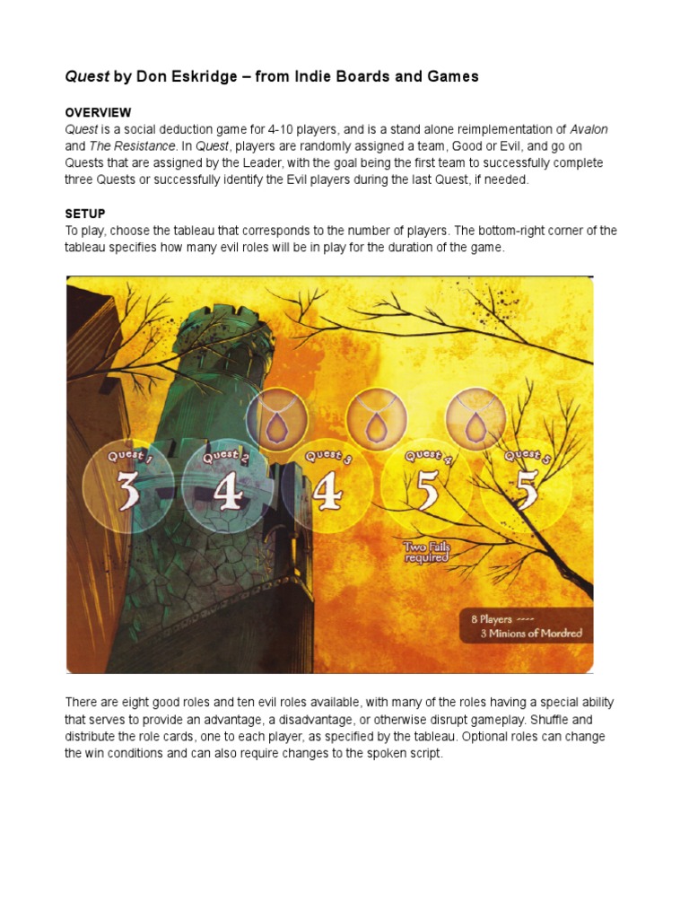 Quest Quick Start Pdf Morgan Le Fay