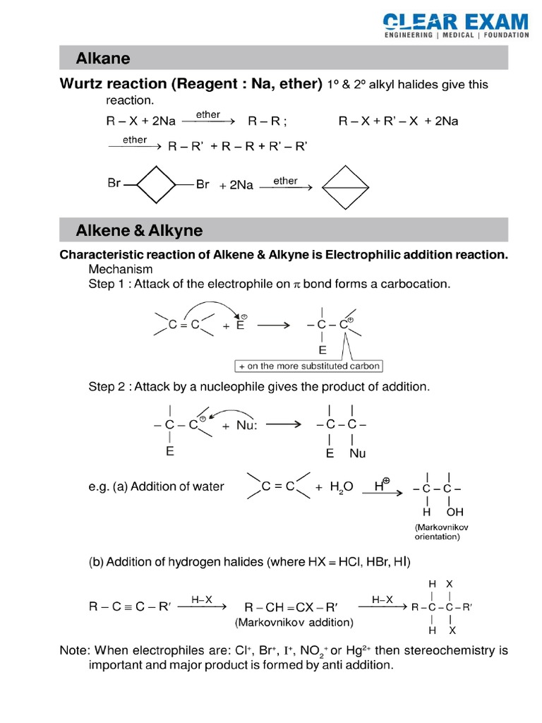 Alkane Alkene Alkyne, Alkyl Hallide & Alcohol | PDF