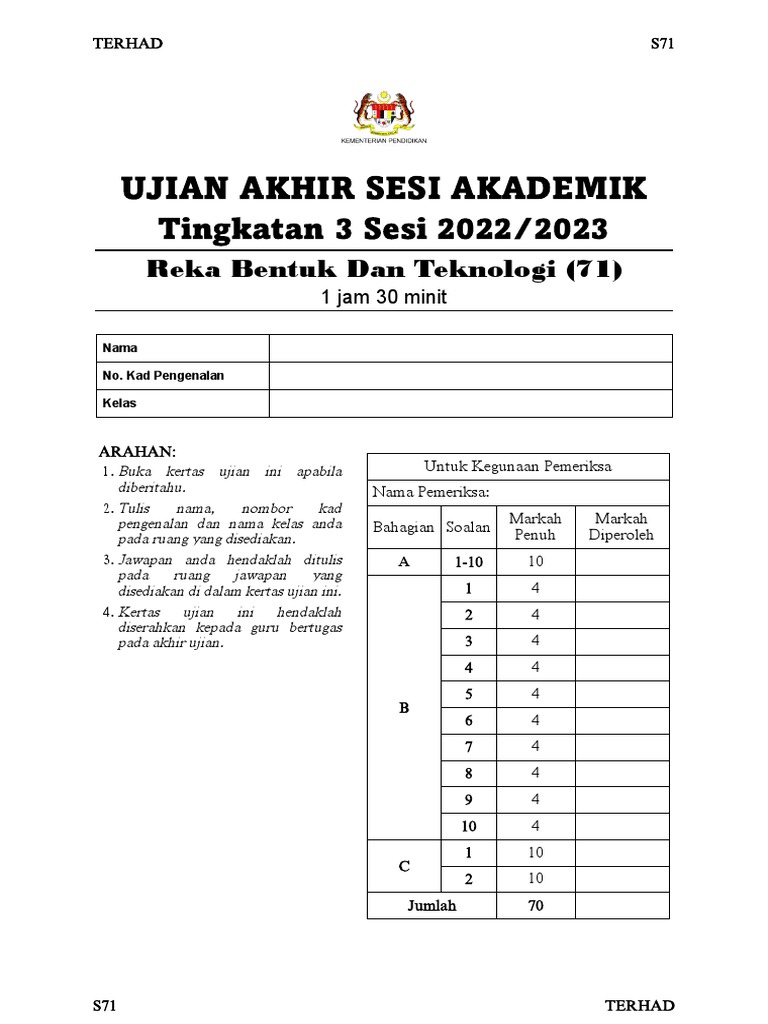 RBT Tingkatan 3 Baru | PDF