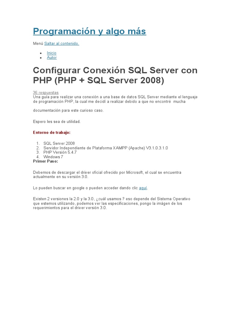 Psa Ayuda PHP | PDF | Php | Servidor SQL de Microsoft