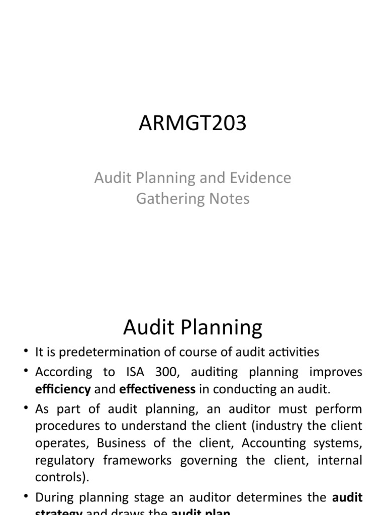 Audit Planning and Evidence Gathering Guide | PDF | Audit | Financial Audit