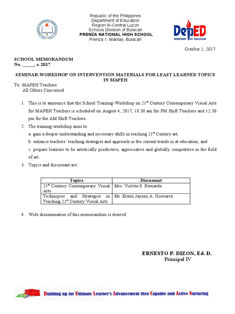 Mapeh Inset | PDF | Education Theory | Communication