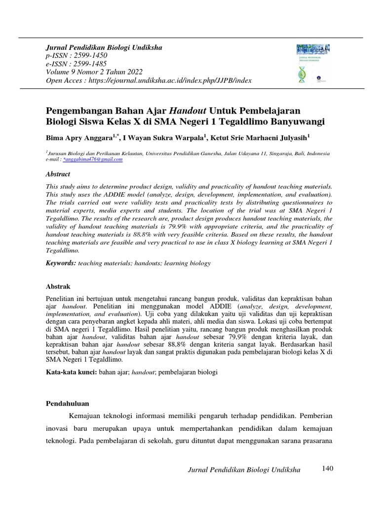 Artikel 5 Pendidikan Biologi PDF | PDF