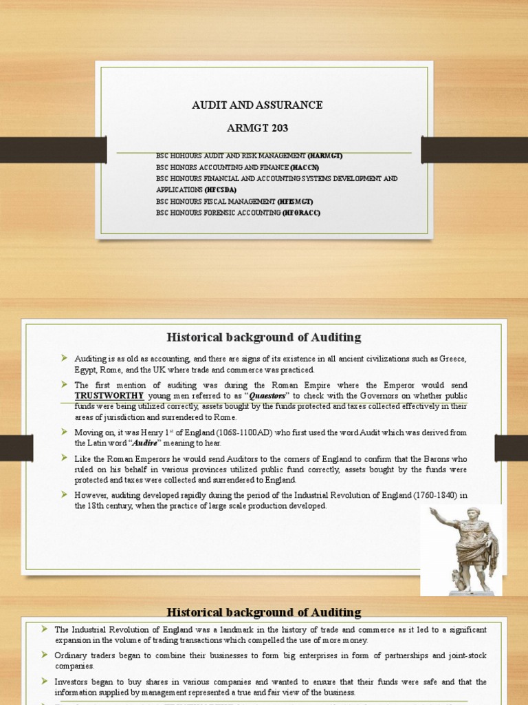 Historical Background of Auditing | PDF | Audit | Internal Audit