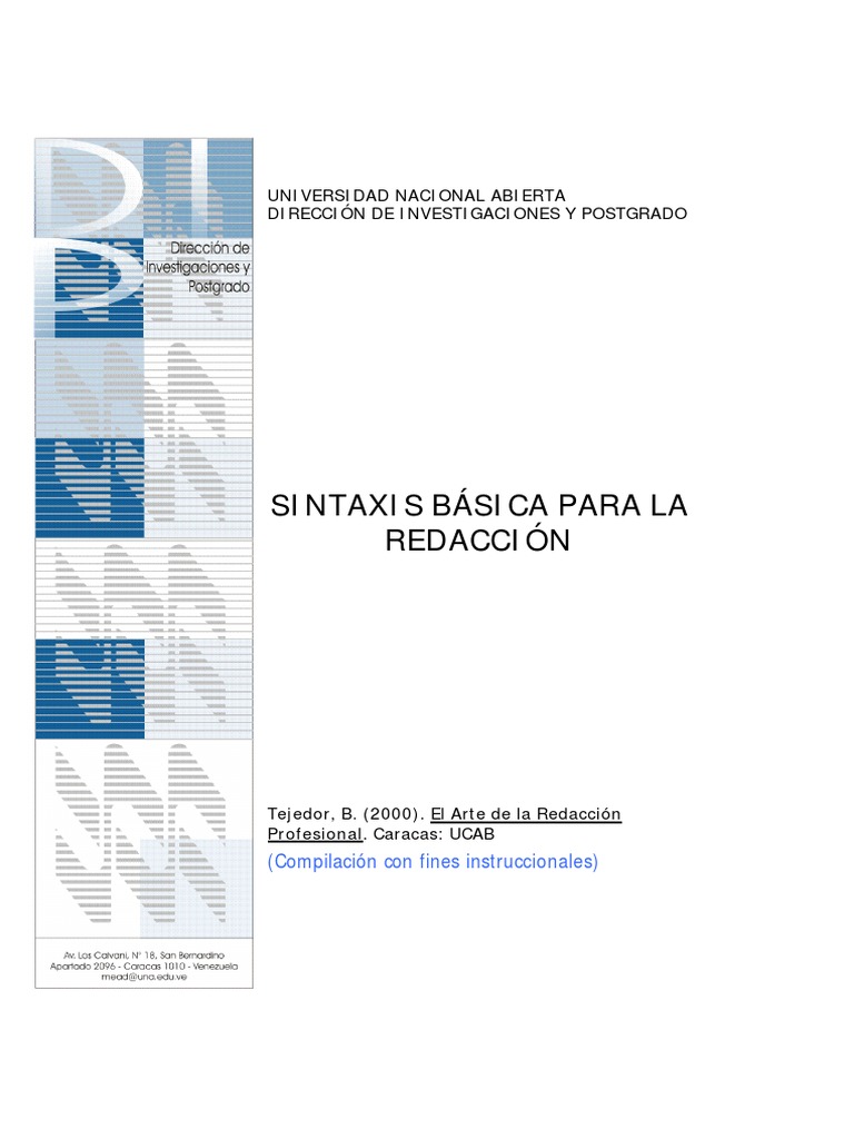 Sintaxis Básica para La Redacción | PDF | Oración (Lingüística ...