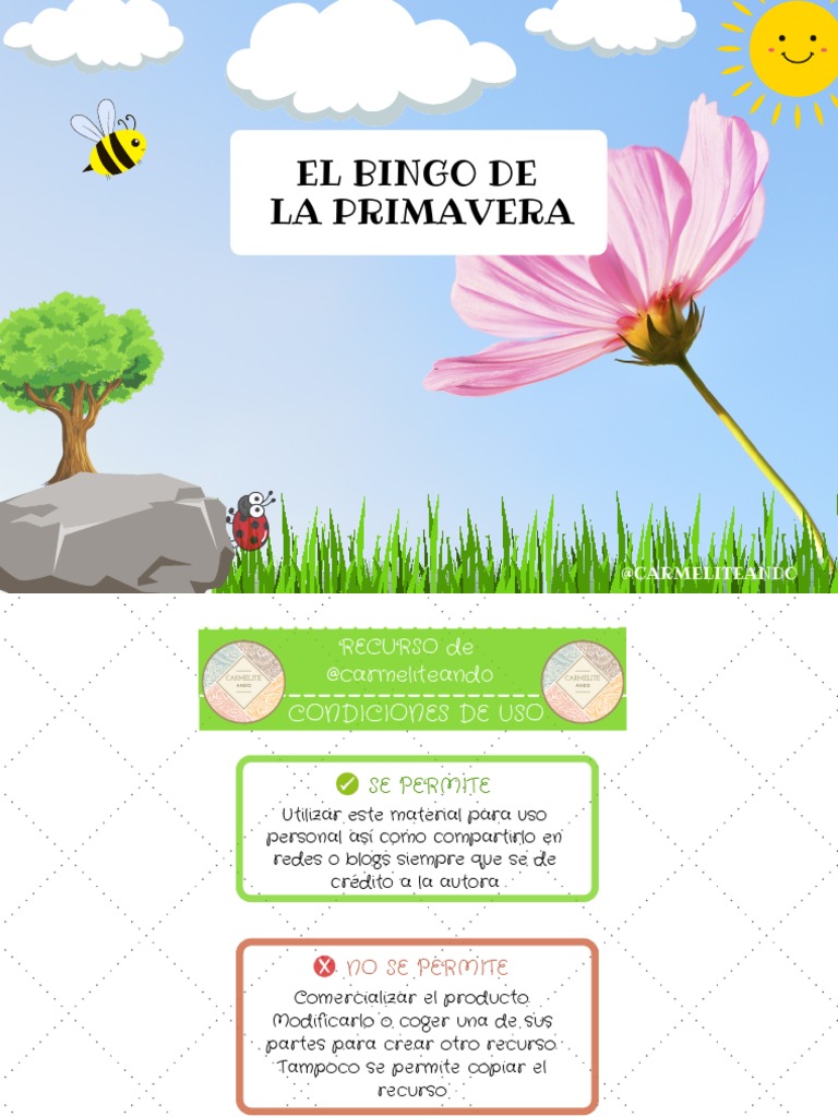BINGO DE LA PRIMAVERA @carmeliteando | PDF