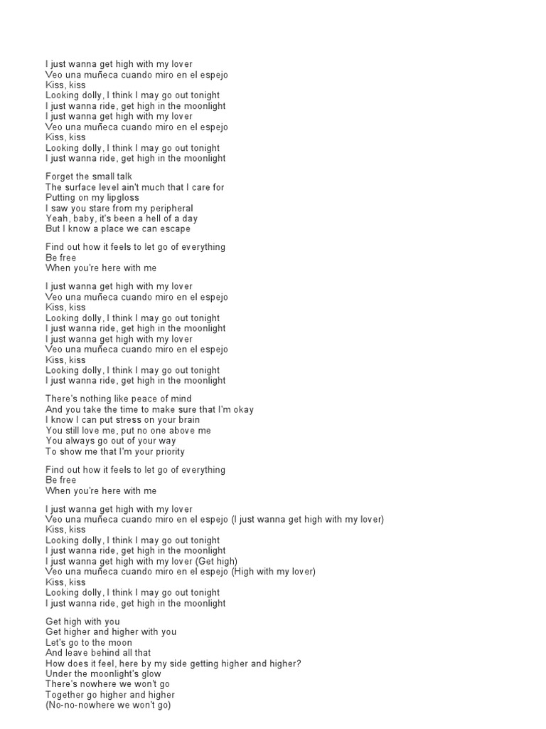 I Just Wanna Get High With My Lover | PDF | Self-Improvement