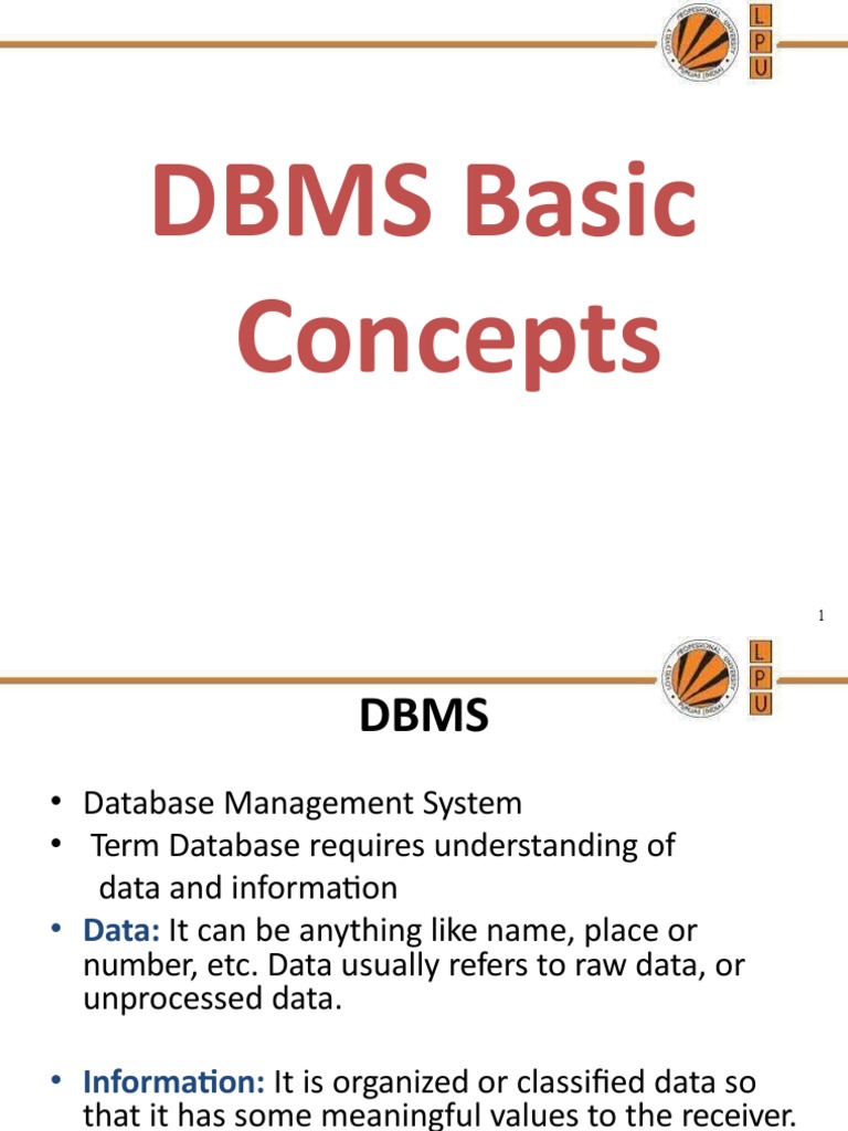 DBMS Ppts Till MTE New | PDF | Databases | Data Model