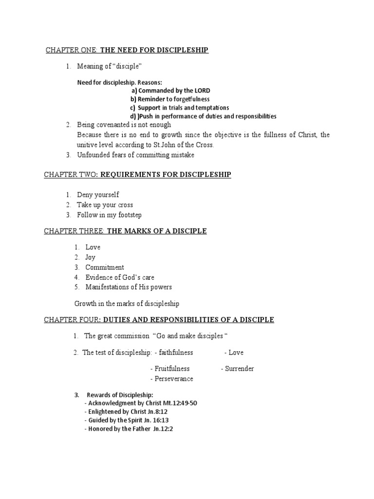 Chapter Four Discipleship | PDF | Disciple (Christianity) | Jesus