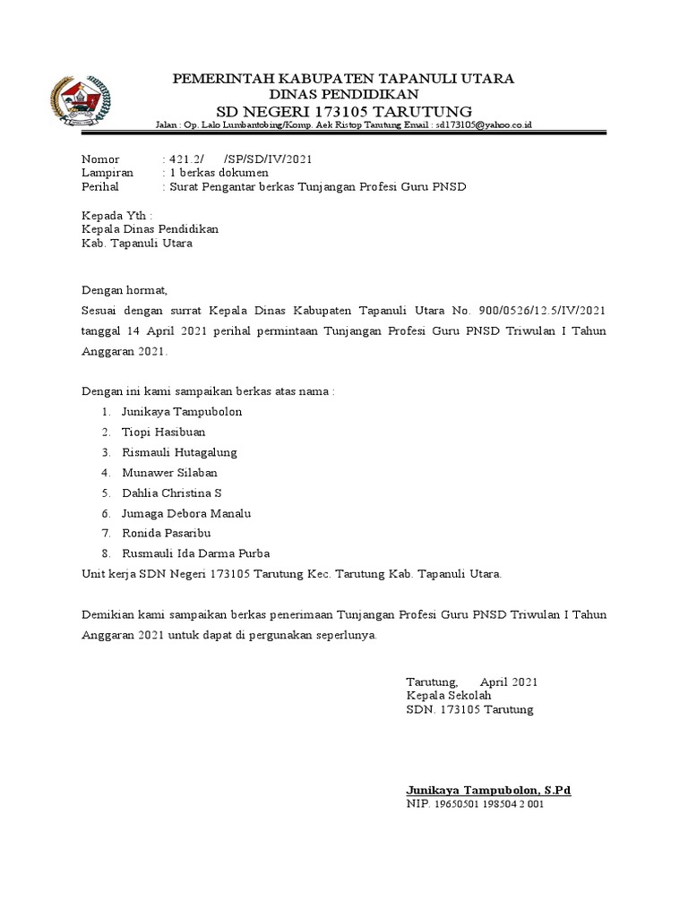 Surat Pengantar PNSD | PDF