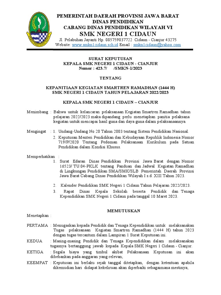 SK Smartren Ramdhan 2023 | PDF