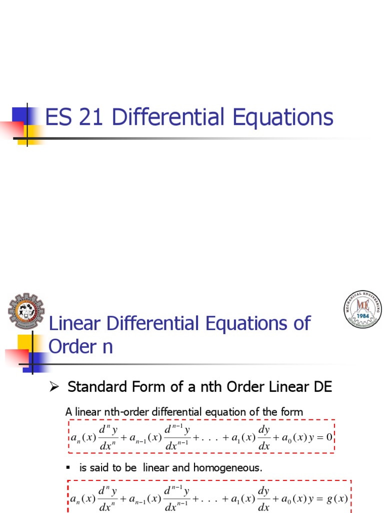 nth Order Linear Differential Equations | PDF | Ordinary Differential ...