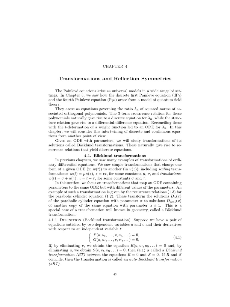 MATH5410 Backlund Transformations | PDF | Equations | Ordinary Differential Equation