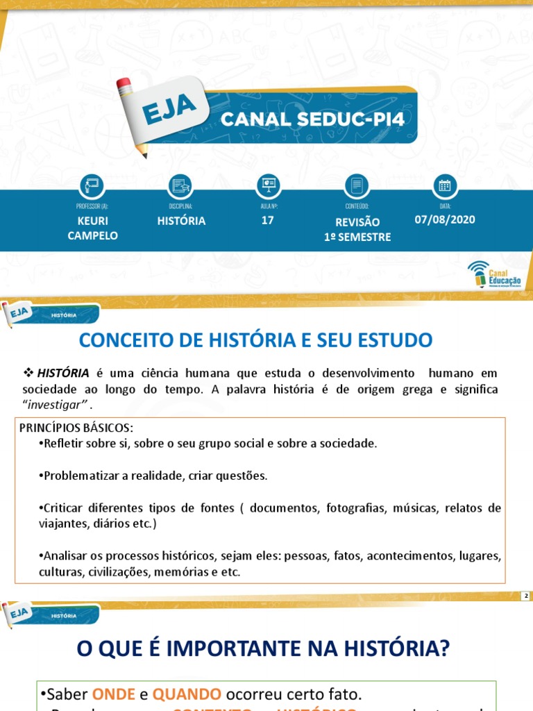 Keuri Campelo História 17 07/08/2020 Revisão 1º Semestre | PDF ...
