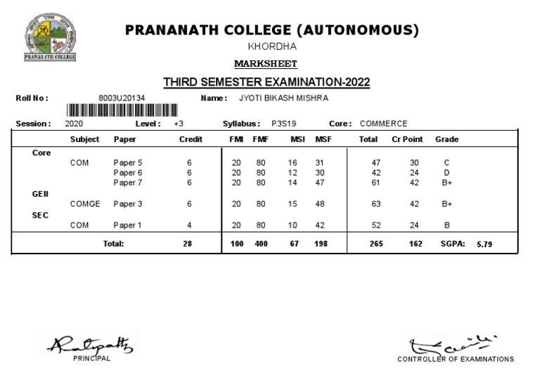 Marksheet - 2022-11-26T193345.819 | PDF