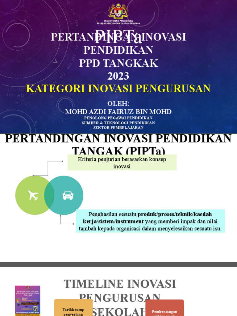 Amalan Inovasi Pengurusan PPD Tangkak Taklimat Peserta Tahun 2023 | PDF