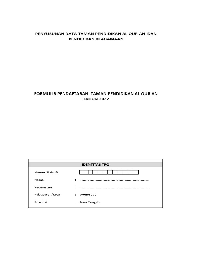 Instrumen TPQ 2022-1 | PDF