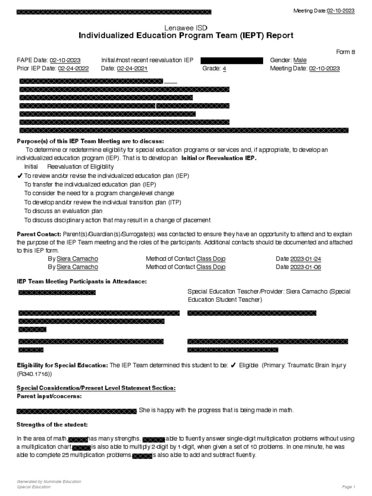 Blacked Out Iep | PDF | Individualized Education Program | Special ...