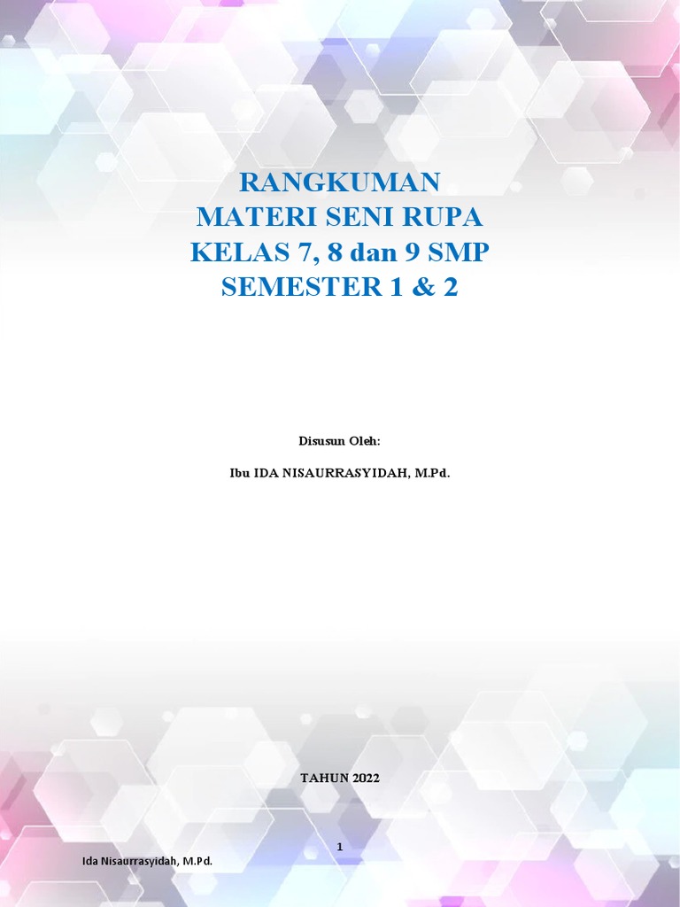 Rangkuman Materi Kelas 9 Seni Rupa | PDF