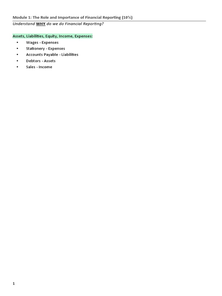 Importance of Financial Reporting | PDF | Financial Statement | Income