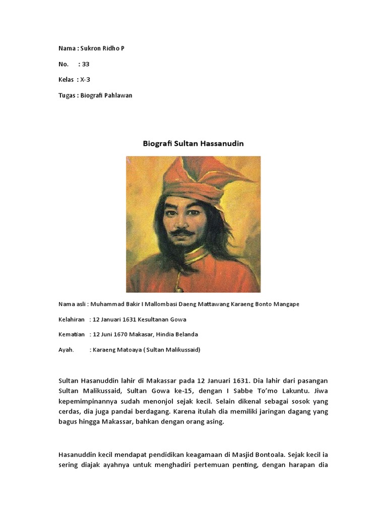 Biografi Sultan Hasanuddin | PDF