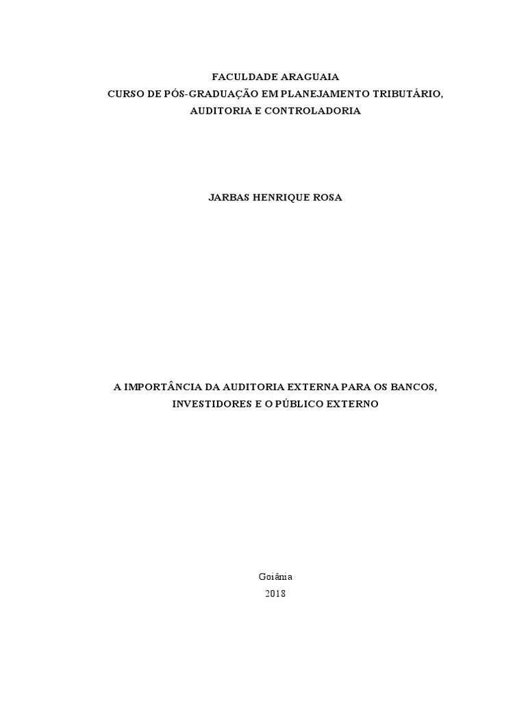 TCC JARBAS FINAL 3 Do FINAL | PDF | Contabilidade | Relatório anual