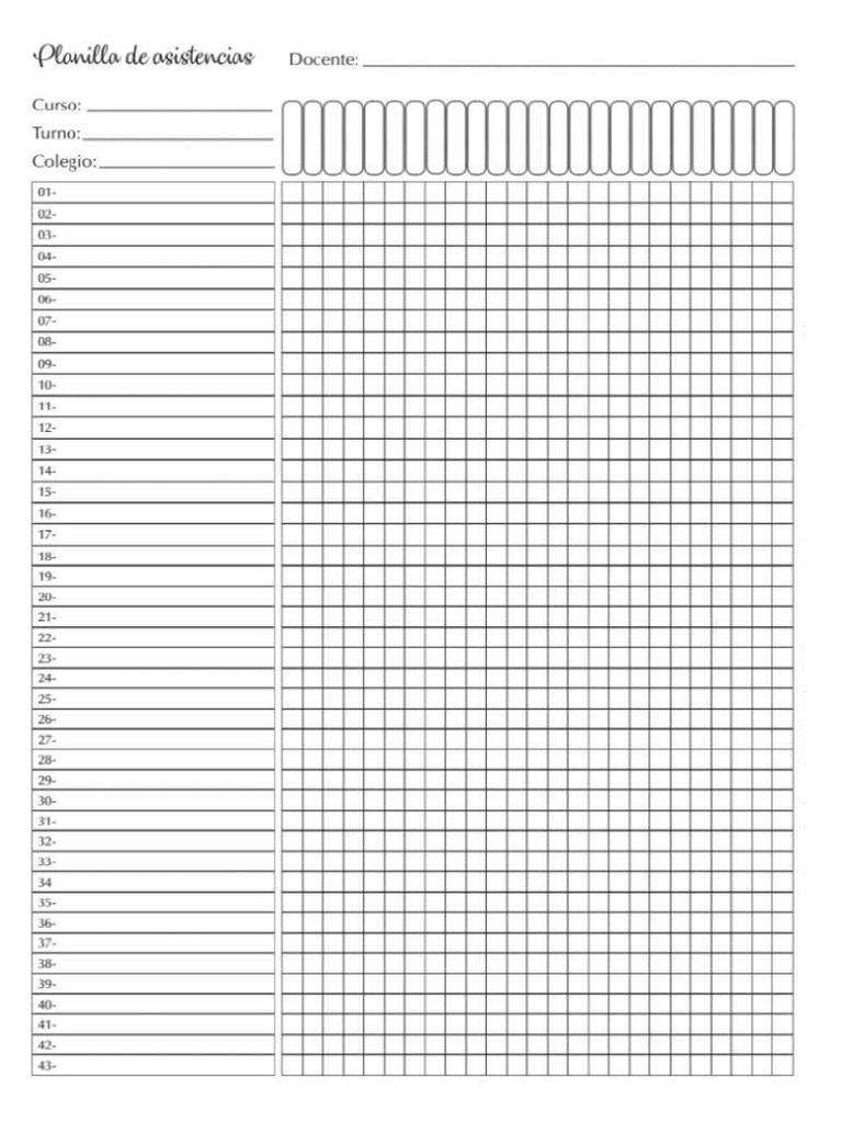 Planilla Asistencia en Bco. | PDF