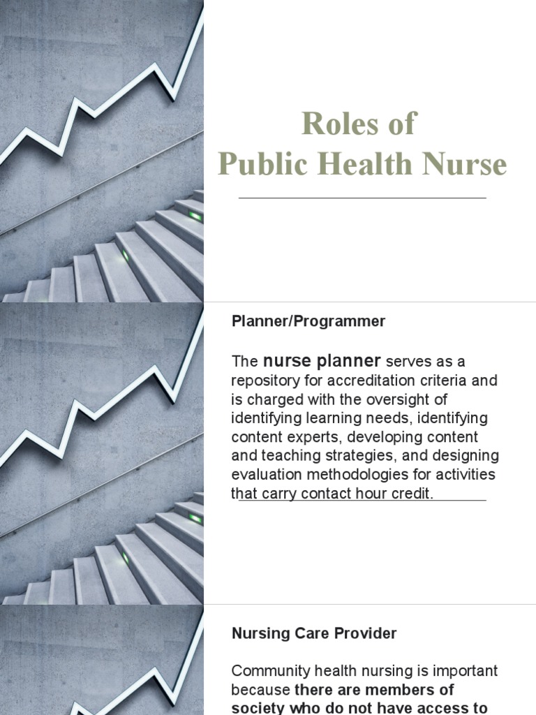 Roles of Public Health Nurse | PDF | Nursing | Public Health