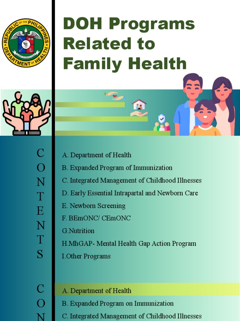 Overview of DOH Family Health Programs | PDF | Vaccines | Pregnancy