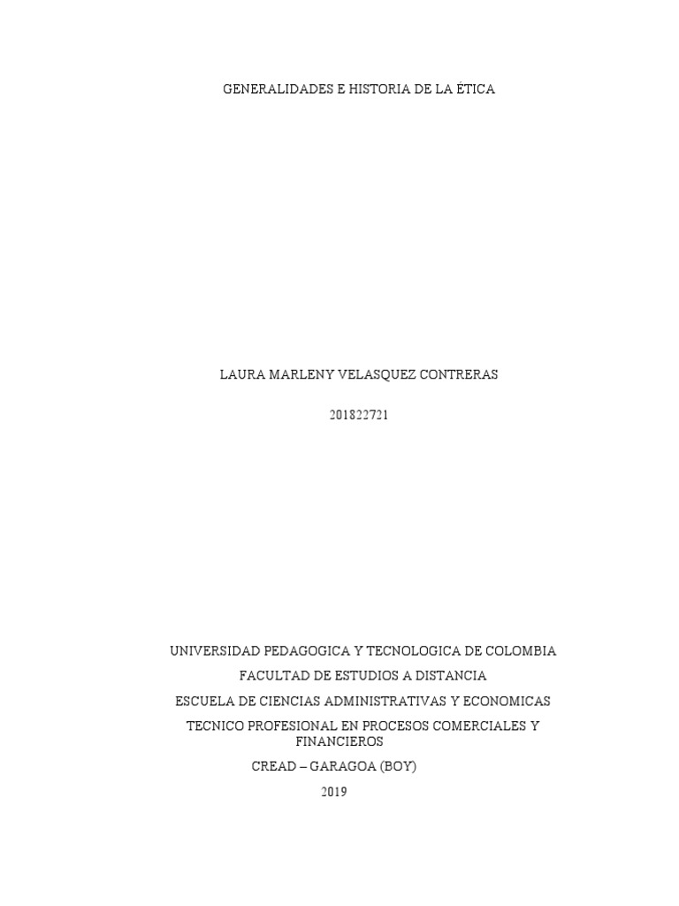 Generalidades e Historia de La Ética | PDF | Teorías filosóficas | Metafísica