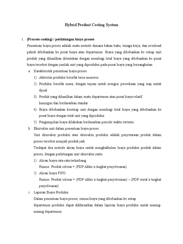 Hybrid Product Costing System | PDF | Bisnis