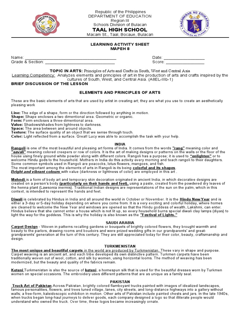 LAS 3rd QTR ARTS | PDF | Mandala